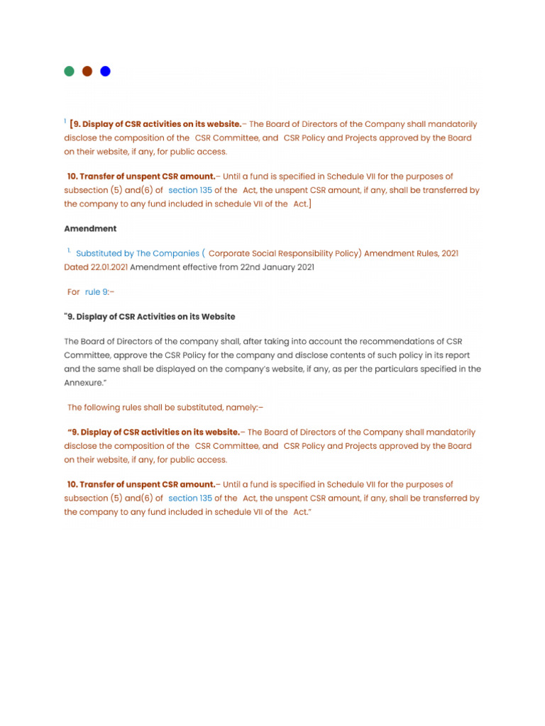 9. Display of CSR activities on its website | PDF
