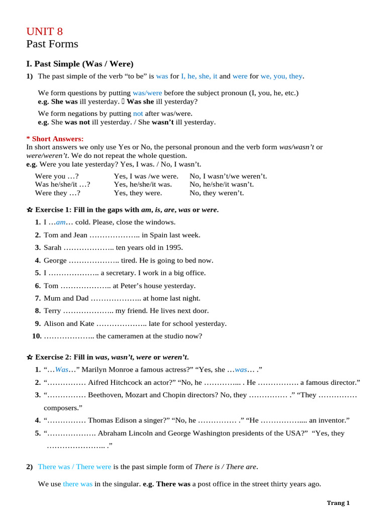 Unit 8 (Grammar) | PDF