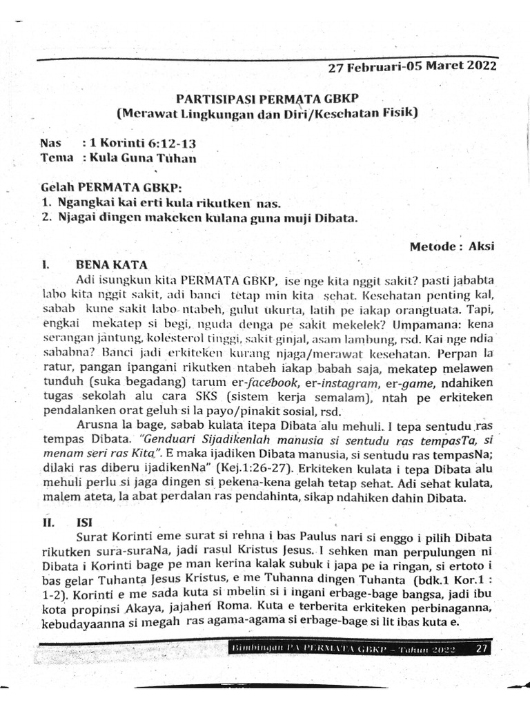 Bimbingen PA Permata 27feb | PDF