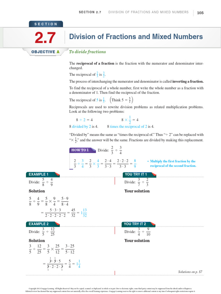 Division of Fractions and Mixed Numbers-1 | PDF | Mathematical Notation ...