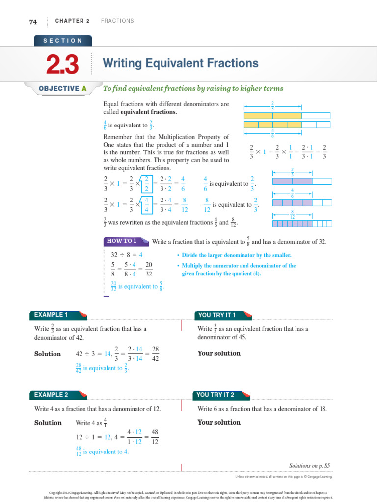Writing Equivalent Fraction-1 | PDF | Division (Mathematics) | Mathematics