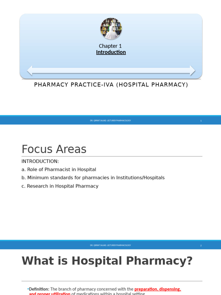 Hospital Pharmacy Lecture 1 | PDF