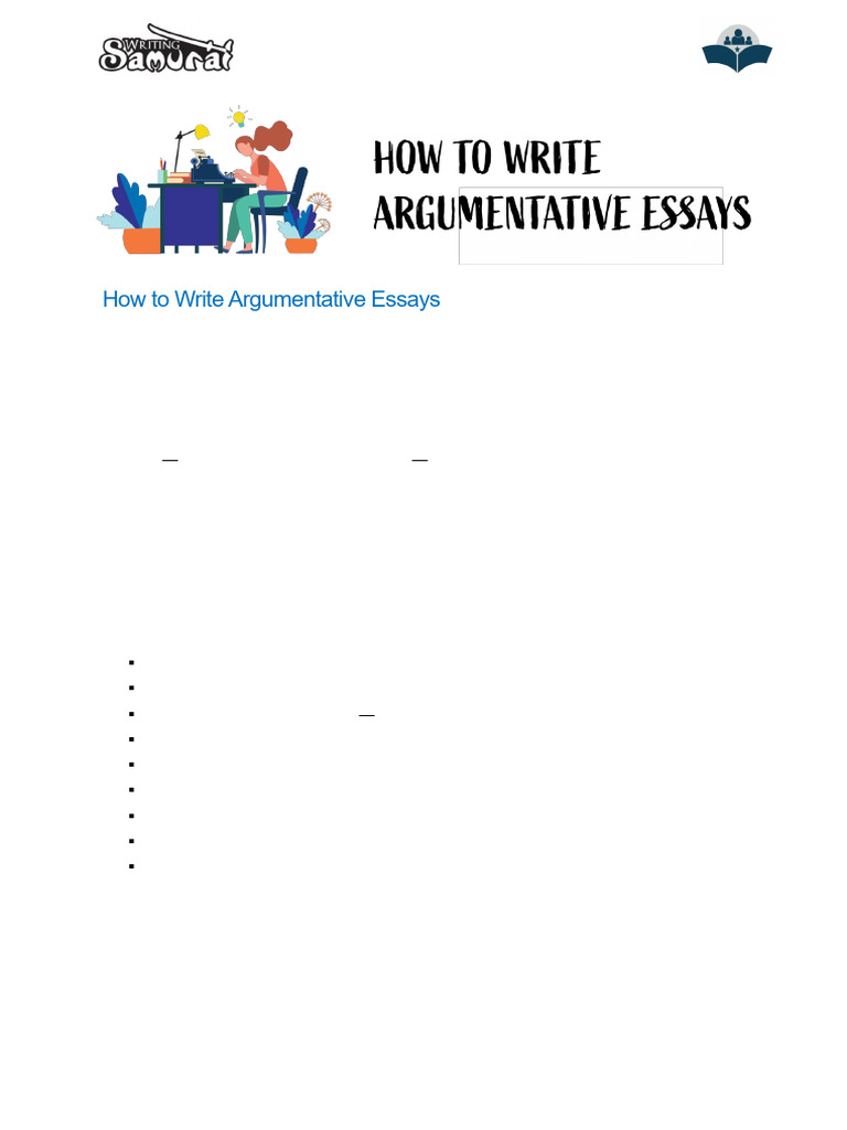 How To Write An Argumentative Essay | PDF