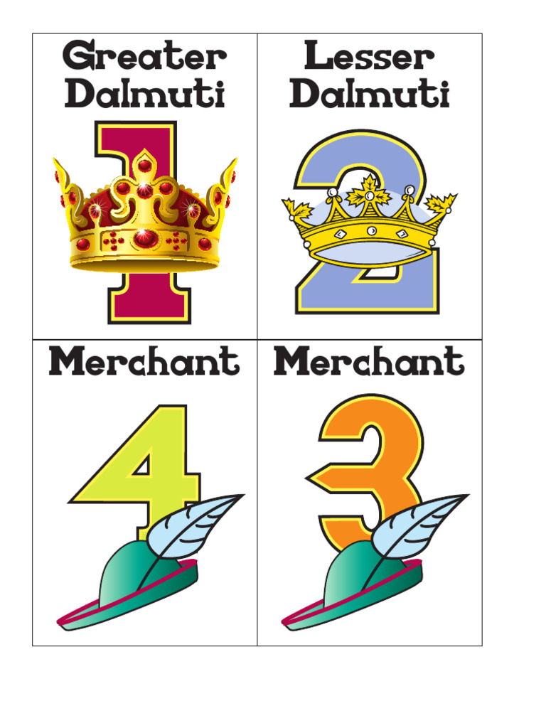 Great_Dalmuti_Place_Cards | PDF
