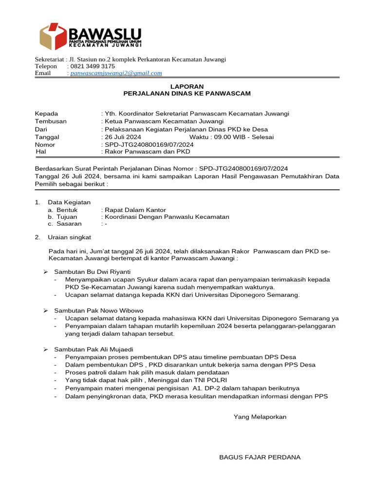 Rakor Panwascam | PDF