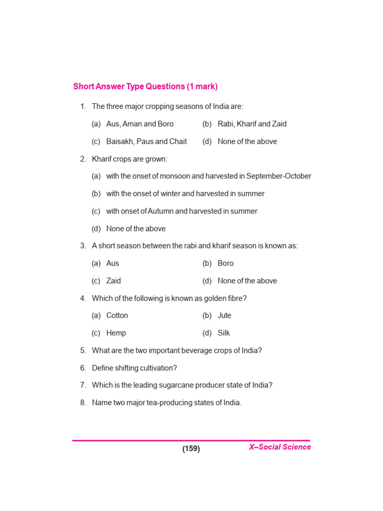 10 Question Agriculture. | PDF