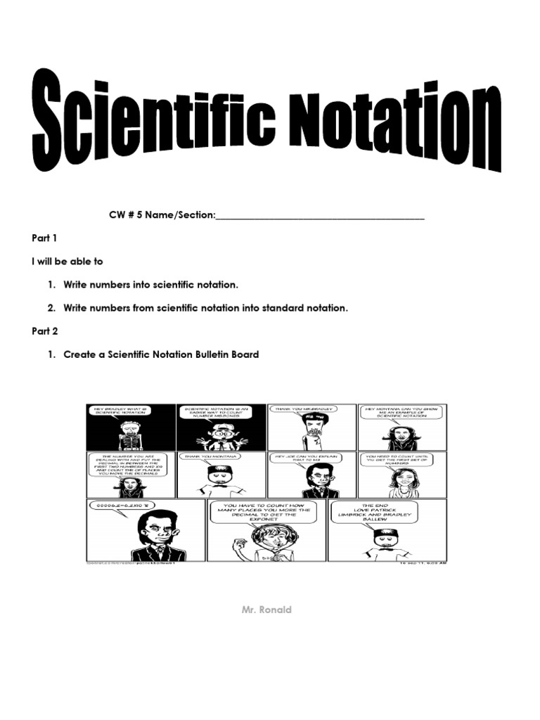 1.5 Scientific Notation Student-Flip-Chart-Notes | PDF