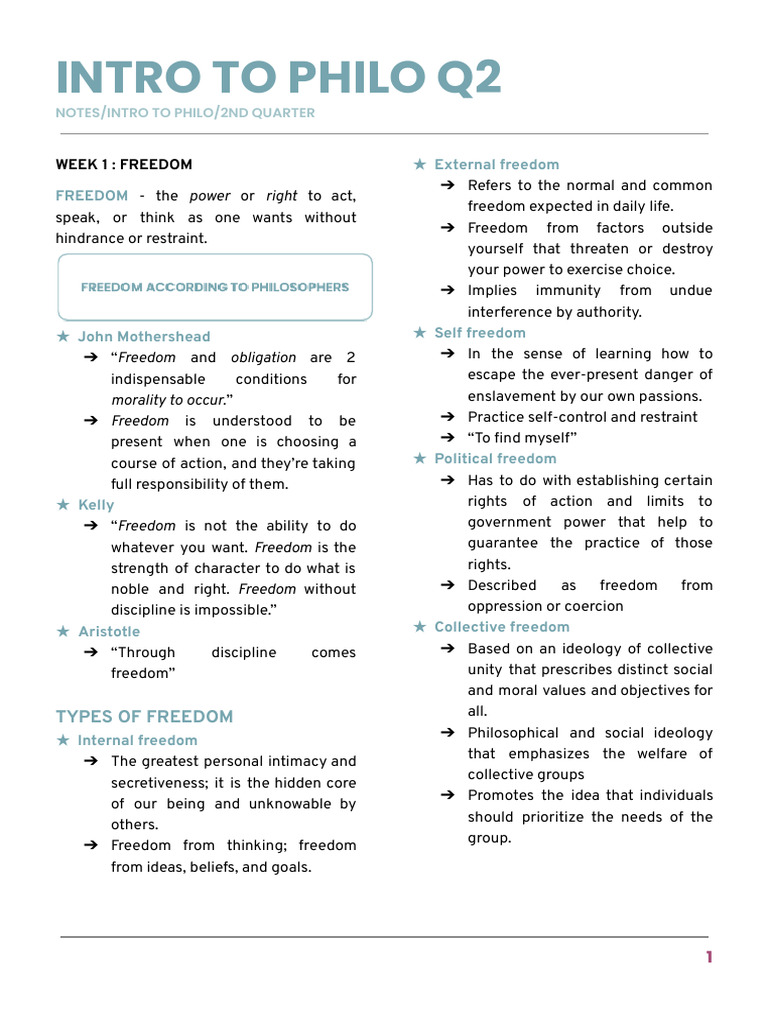 INTRO TO PHILO Q2 NOTES | PDF