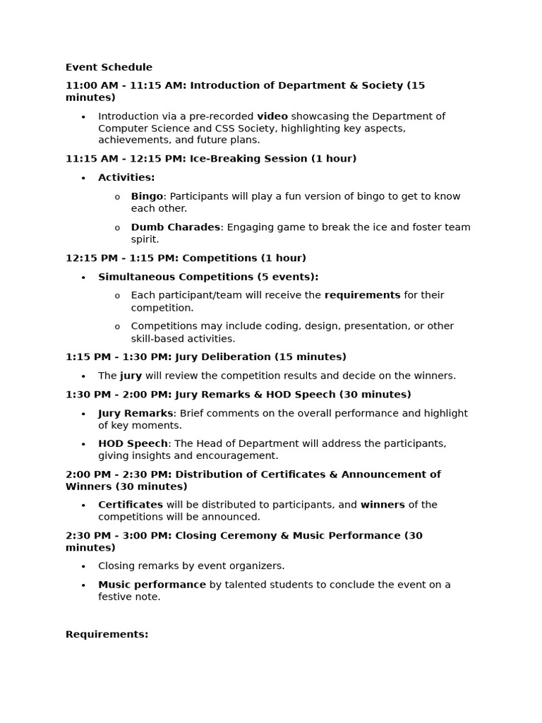 Event Schedule | PDF