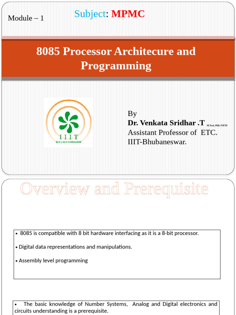 MPMC Module 1 8085 Processor | PDF