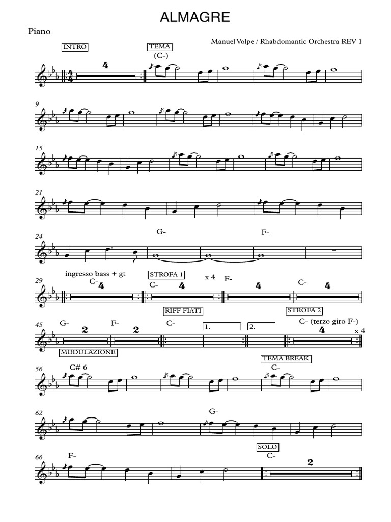 ALMAGRE - No Trumpet - Piano | PDF