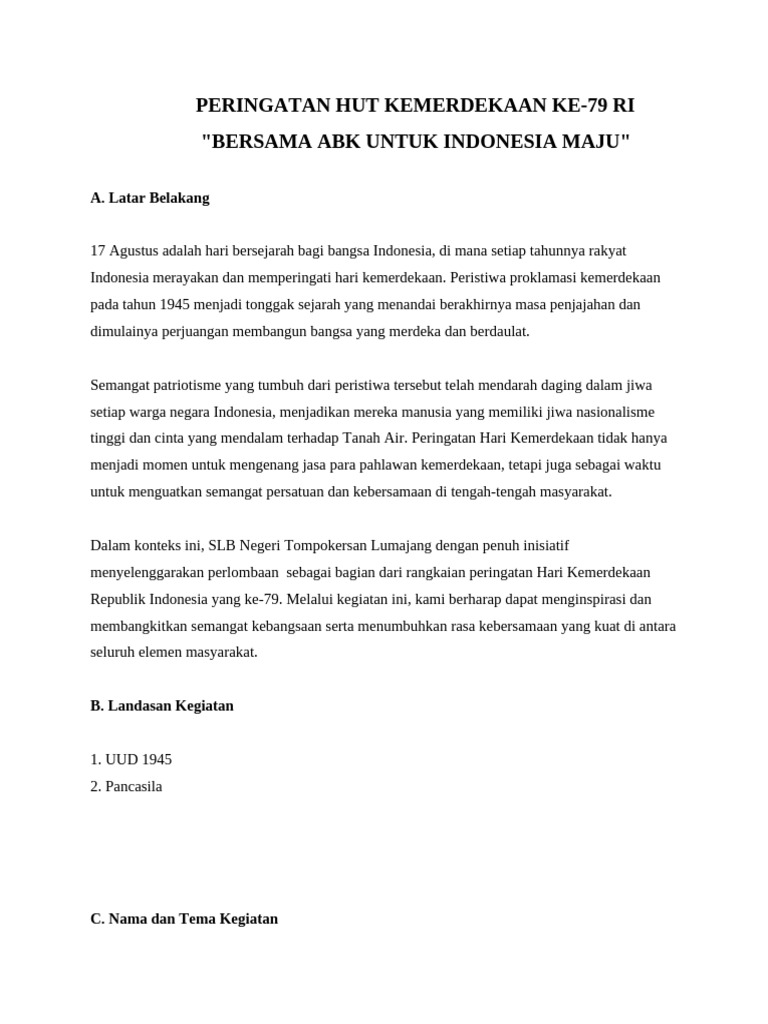 Proposal Peringatan Hut | PDF