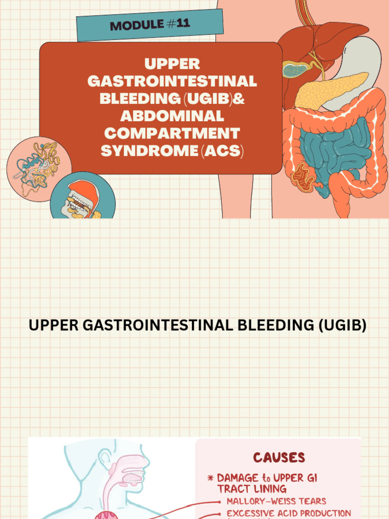 Upper Gastrointestinal Bleeding Abdominal Compartment Syndrome Acs | PDF