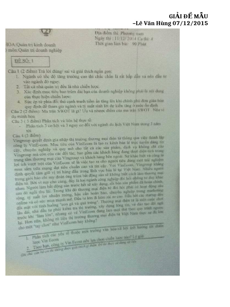 Giai-de-Quan-tri-chien-luoc | PDF