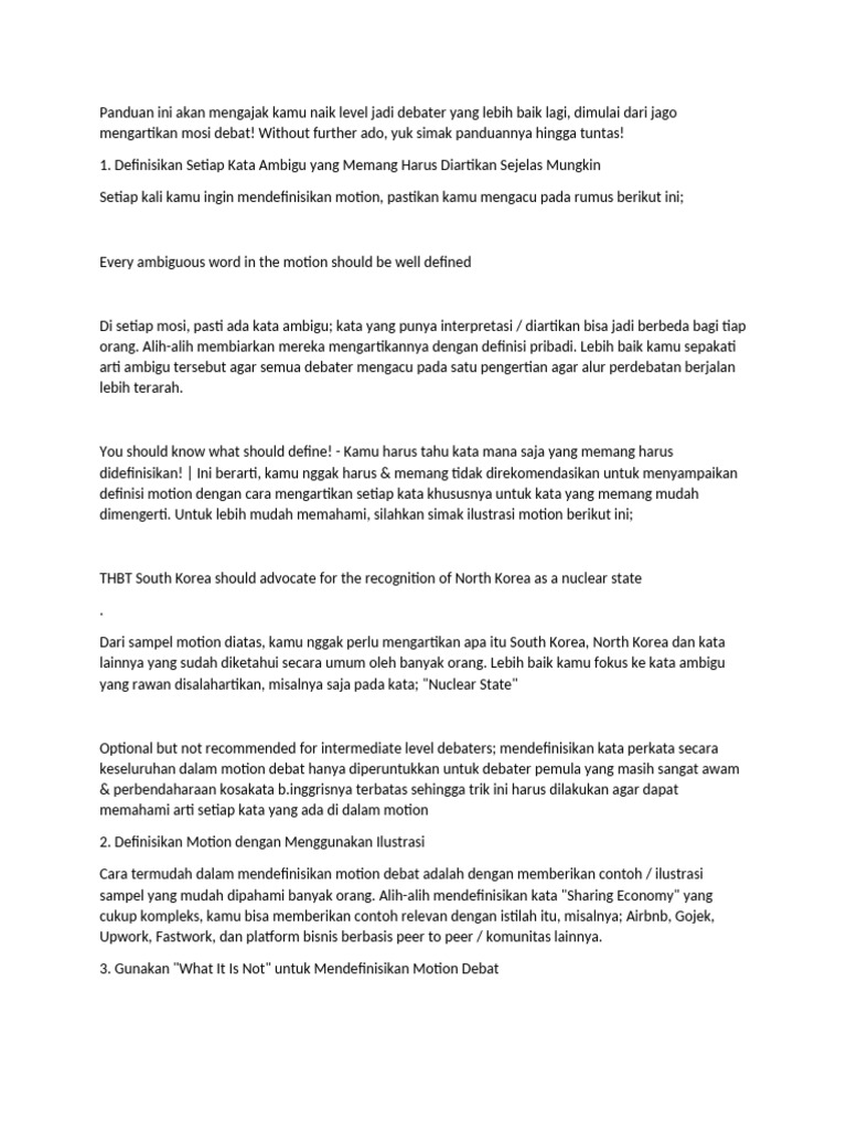 DEFINISON MOSI DEBAT | PDF