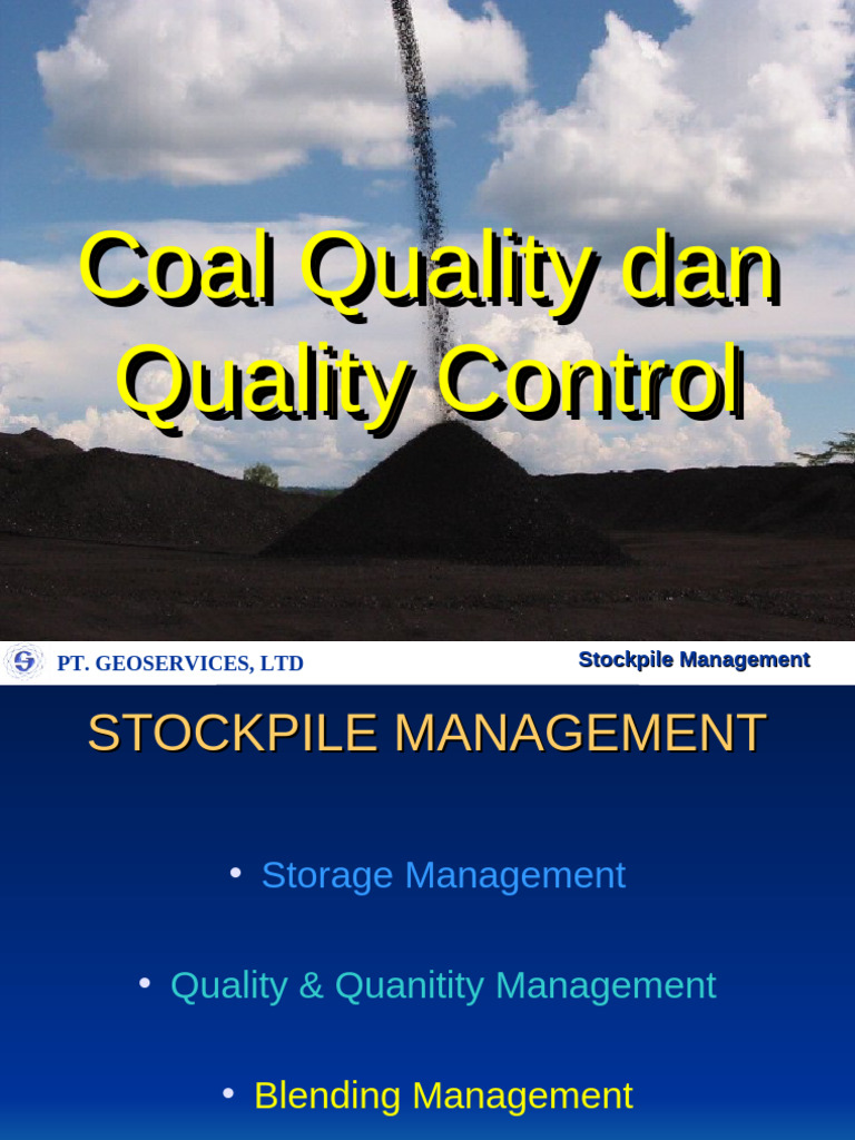 Quality Control & Stockpile Management - BDG | PDF