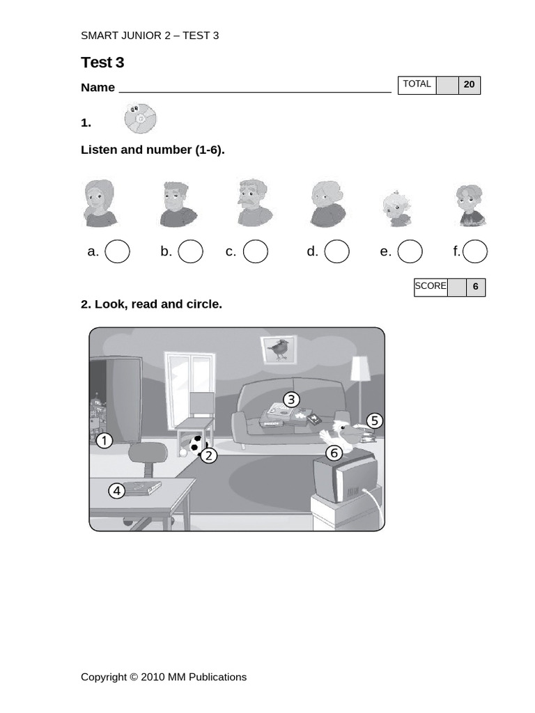 Test 3 - Smart Junior 2 | PDF
