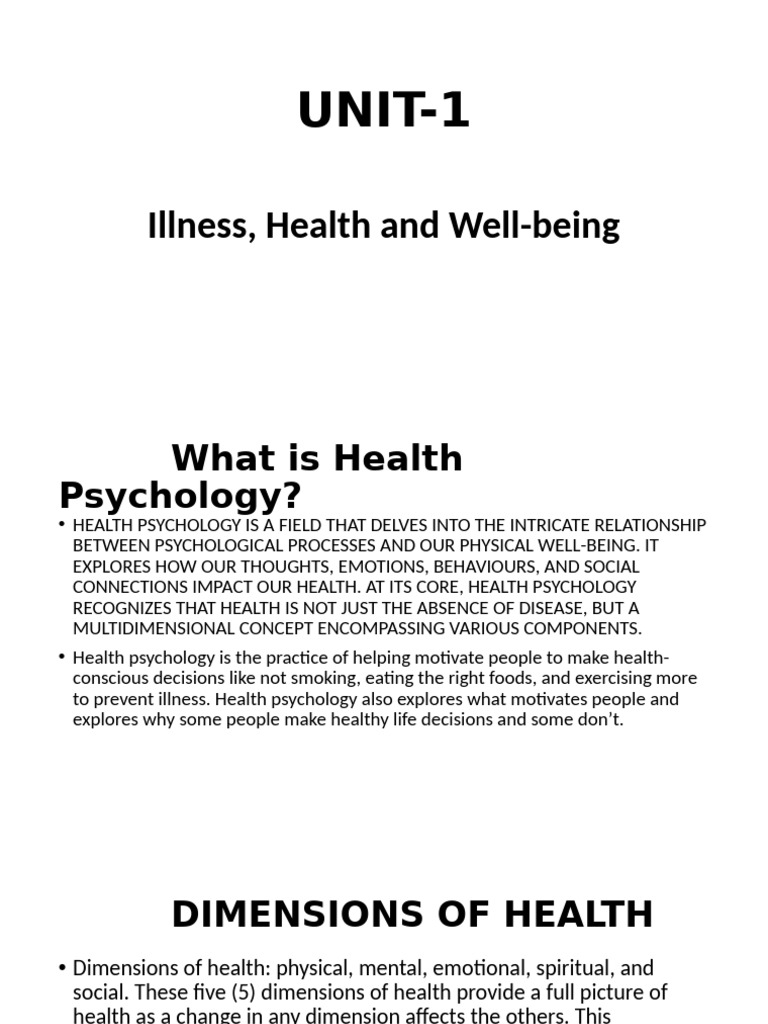 Psychology For Health and Well-Being (BAP-103) | PDF | Alternative ...