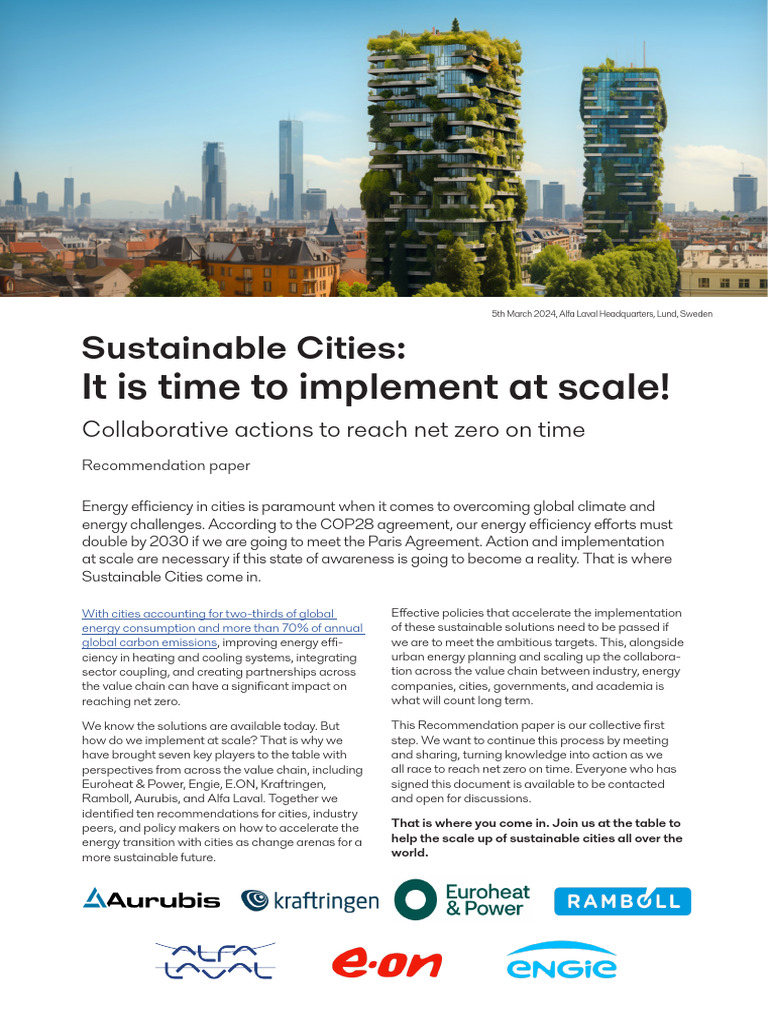 The Key To Sustainable Cities | PDF