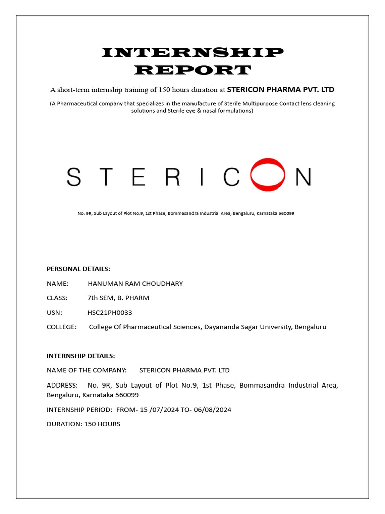 Internship Report | PDF