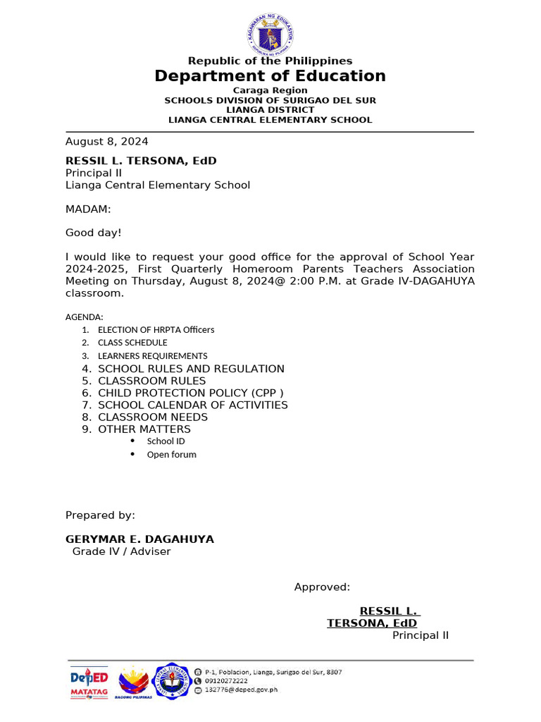 HRPTA pta-intent-letter call | PDF