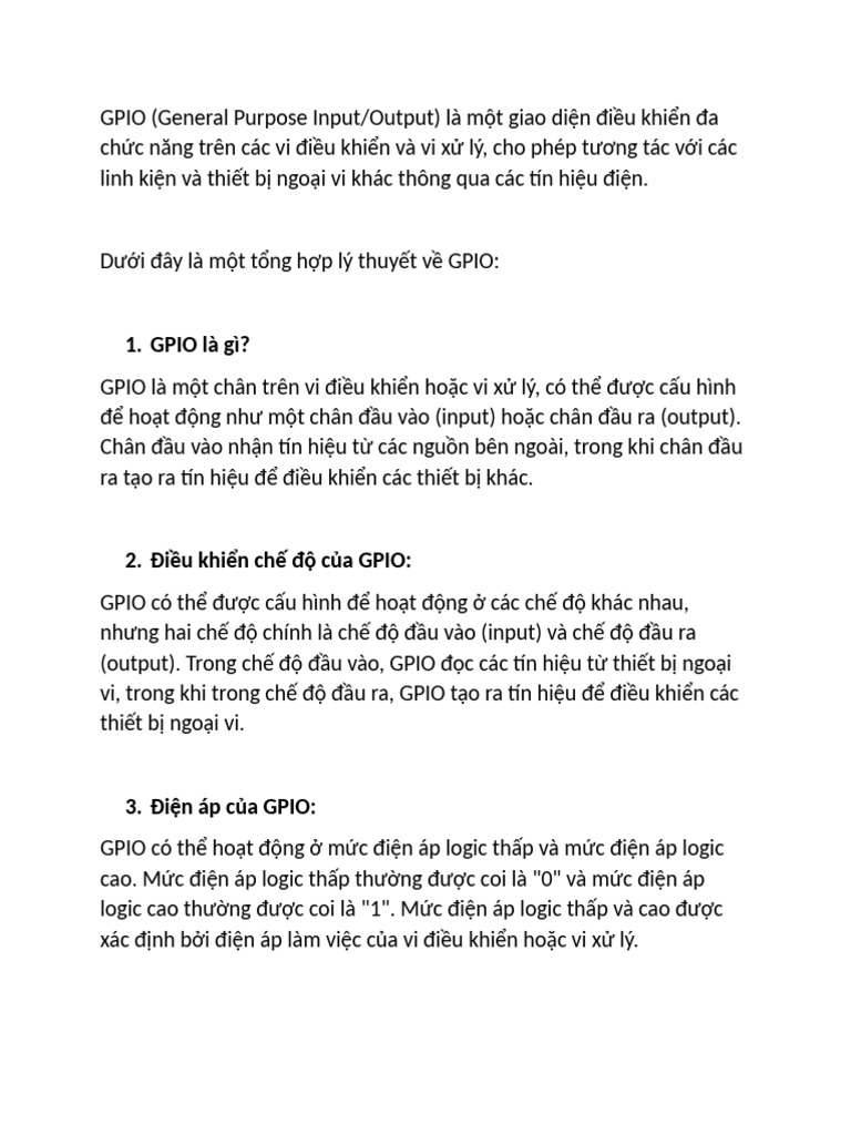 tim hiểu GPIO | PDF