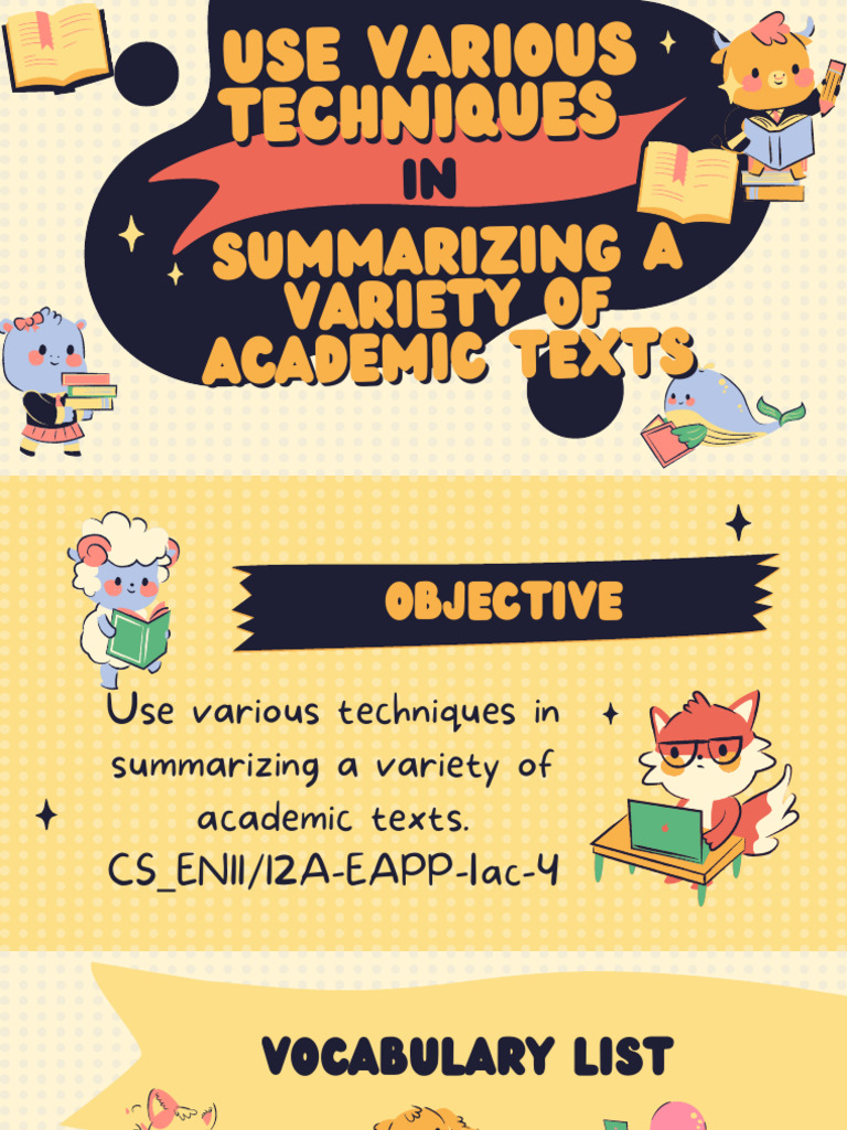 Lesson 3 Various Techniques in Summarizing A Variety of Academic Texts | PDF