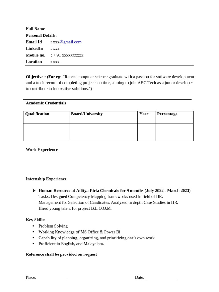 Reference - Resume | PDF