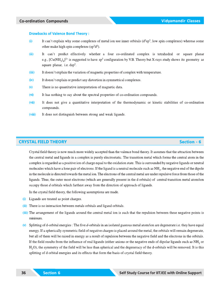 Coordination Compounds-Section-6 PDF | PDF