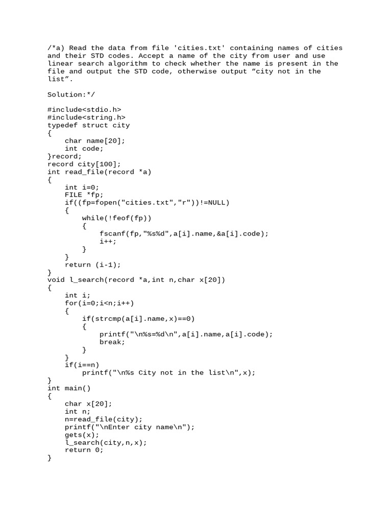 City STD Code Search Program | PDF | Computers