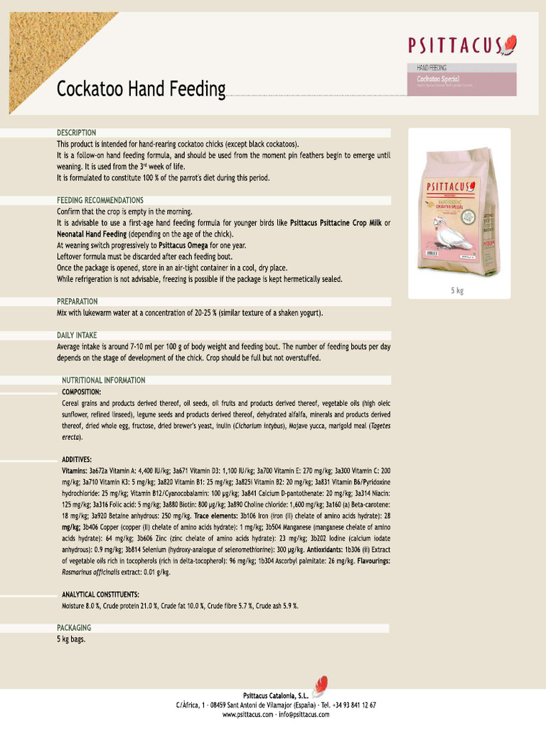 Cockatoo Hand Feeding ENG | PDF