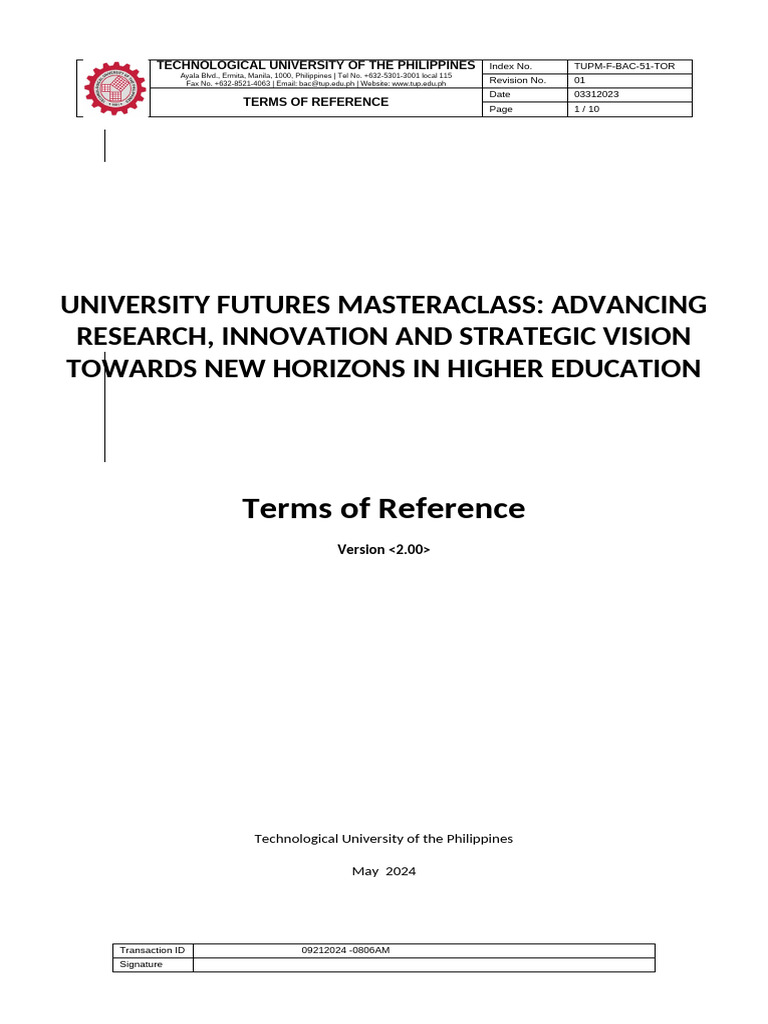 TOR - Future Thinking | PDF | Business | Cognition