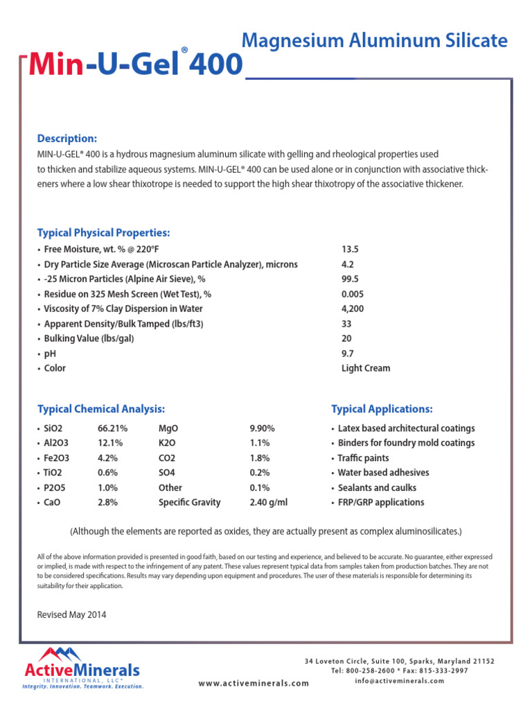 Min U Gel 400 TDS | PDF