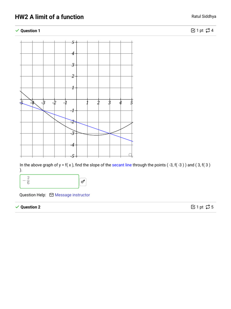 HW2 A limit of a function | PDF