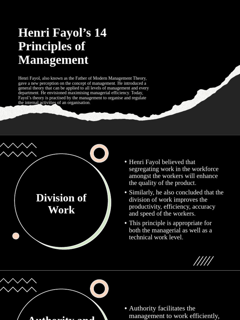 Henri Fayol's 14 Principles of Management | PDF