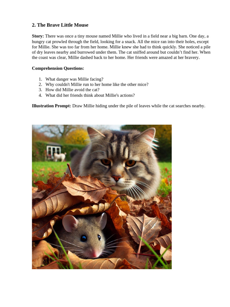 The Brave Little Mouse: Story | PDF