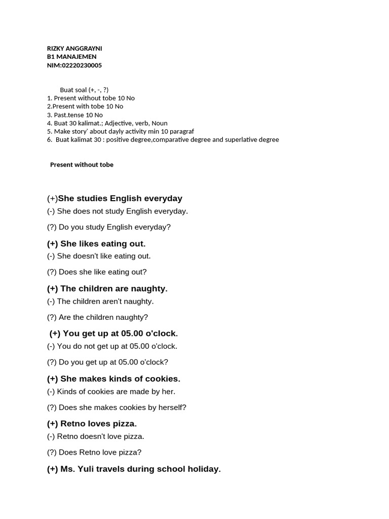 She Studies English Everyday: Rizky Anggrayni B1 Manajemen NIM ...