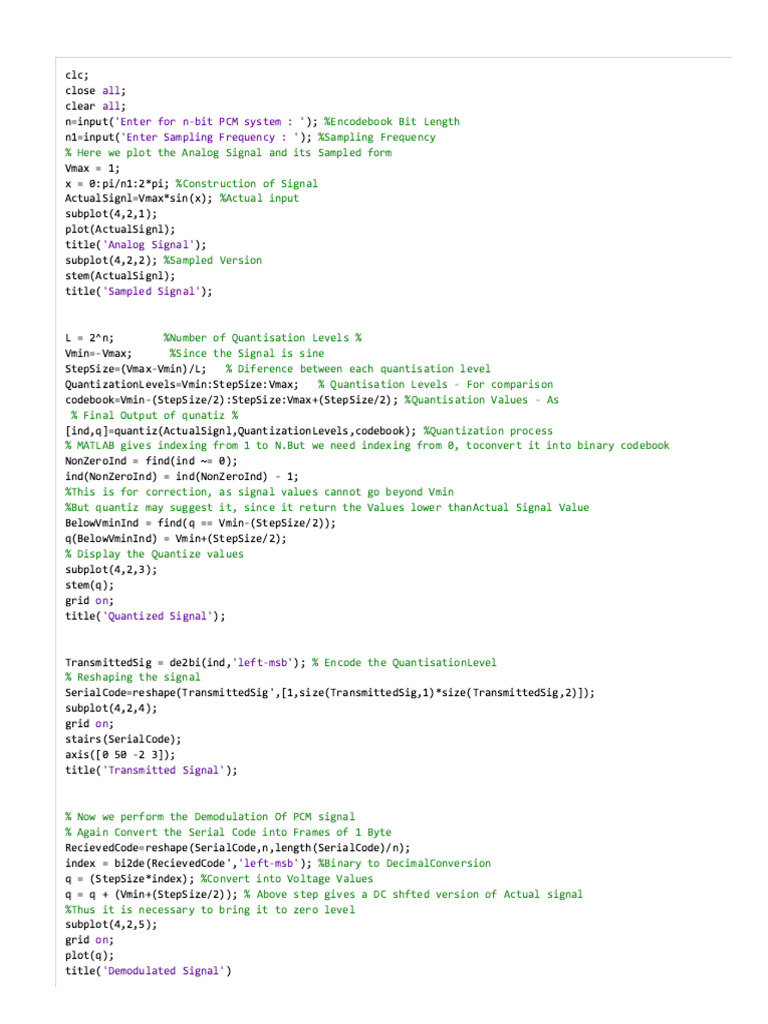 Pulse Code Modulation | PDF