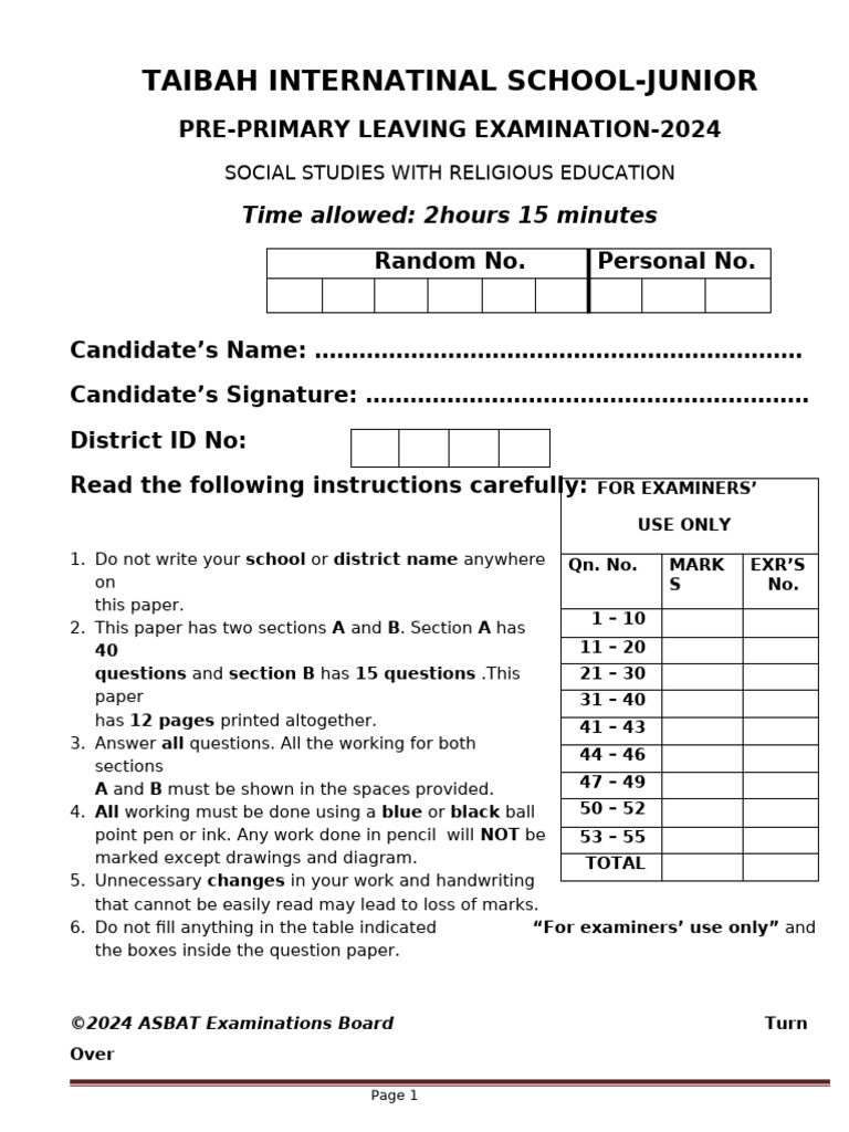 SST Pre-Ple Set I 2024 | PDF
