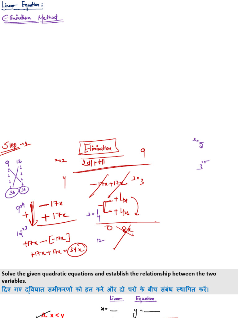 052) Quadratic Linear Equations (Pre) 01 by @ImTgLoki | PDF