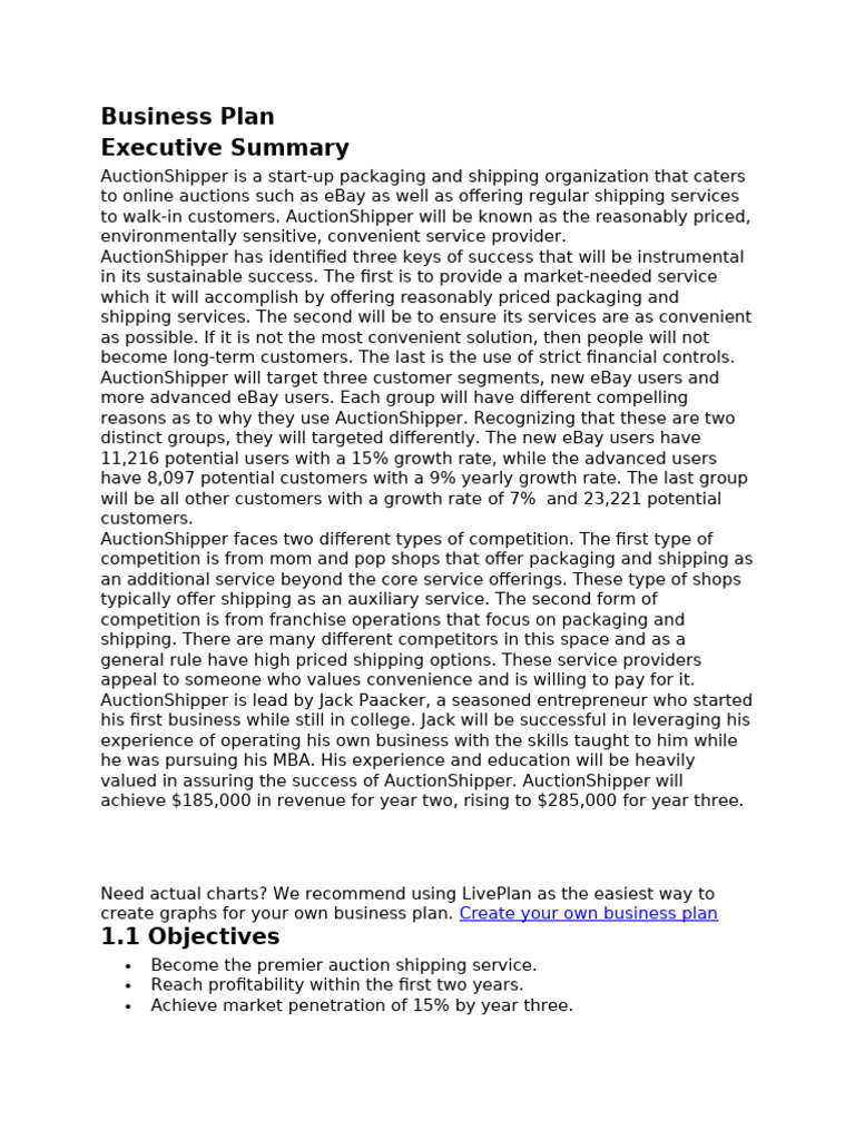 Business Plan Ent | PDF