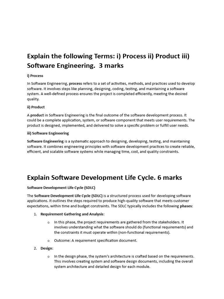 SE Questionbank Solution | PDF