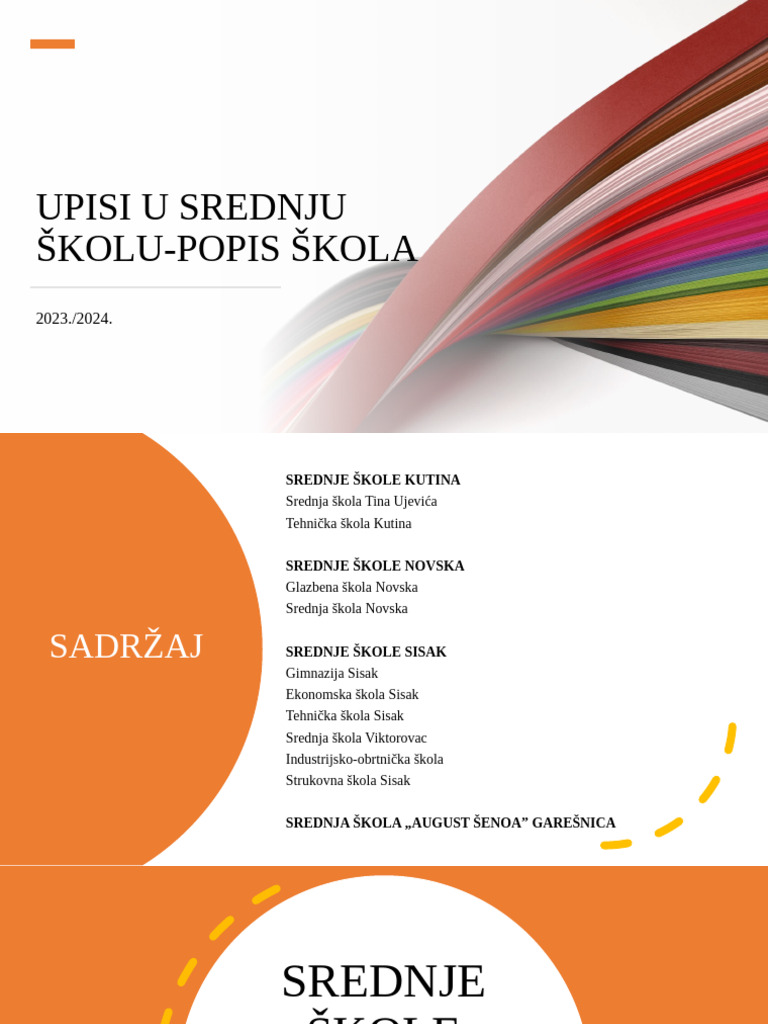 UPISI U SREDNJU SKOLU-popis Skola | PDF