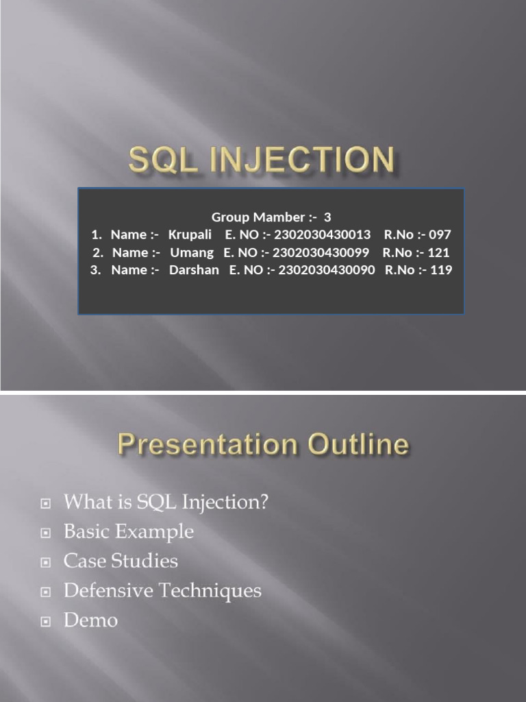 SQL Injection | PDF