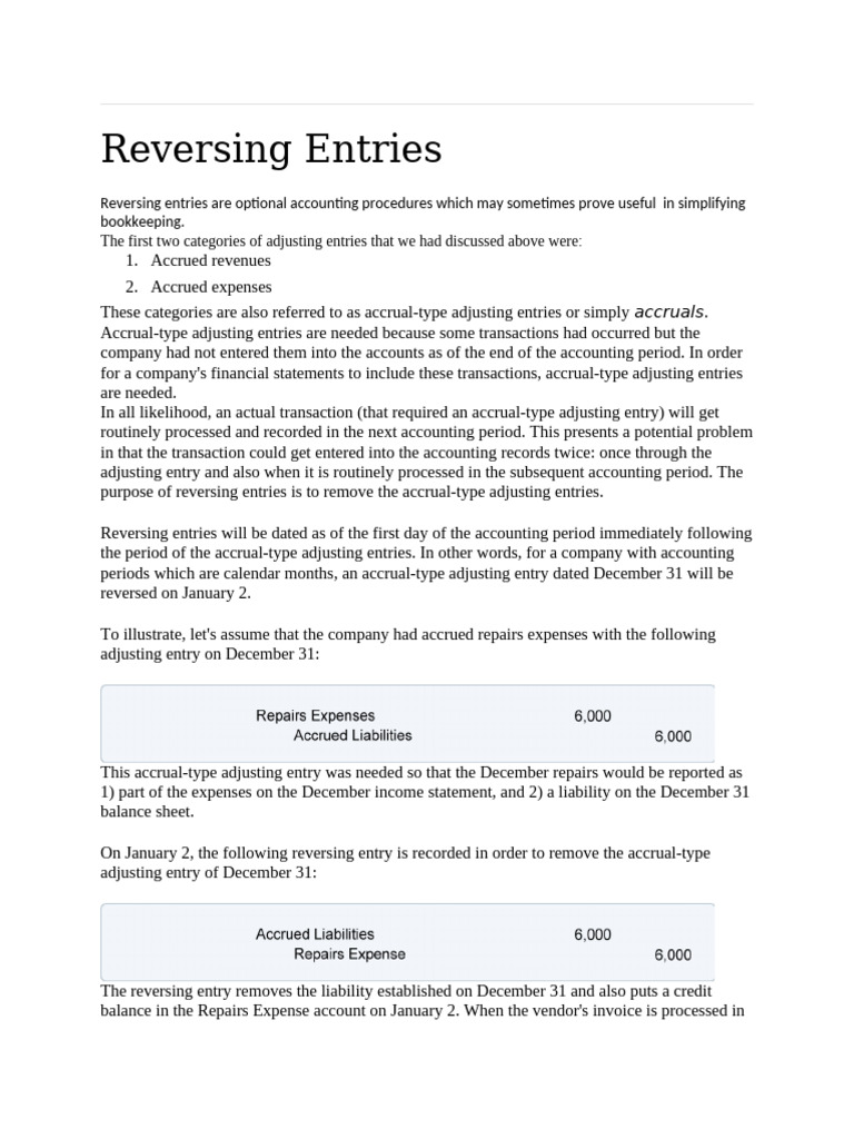 Reversing Entries 2 | PDF