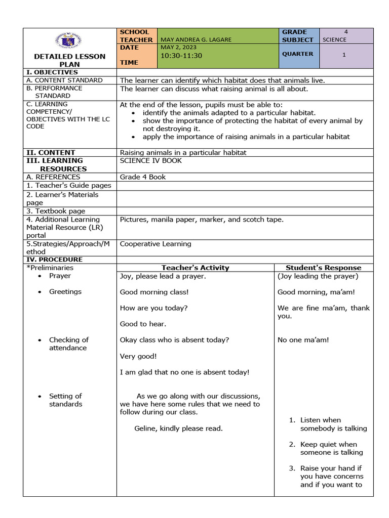 Jaijai DLP 5 | PDF | Habitat | Learning