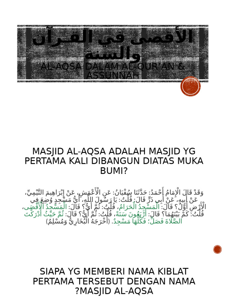 Al-Aqsa Dalam Al-Qur'an & Sunnah | PDF