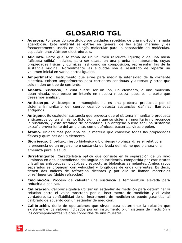 Glosario TGL | PDF