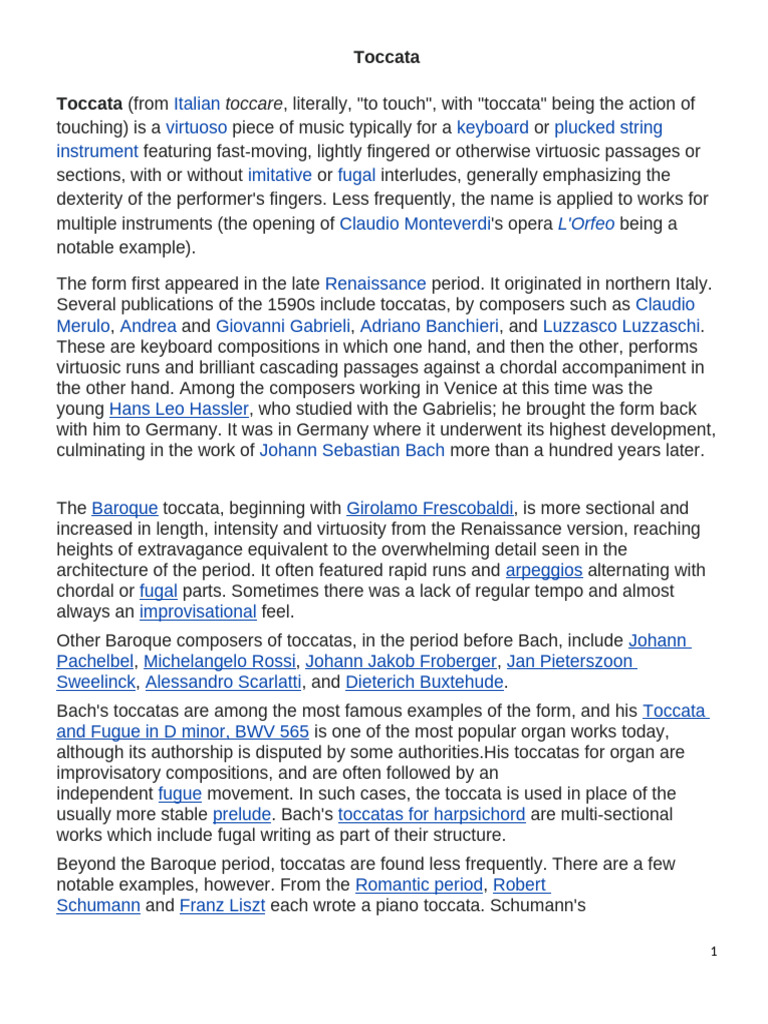 Toccata | PDF