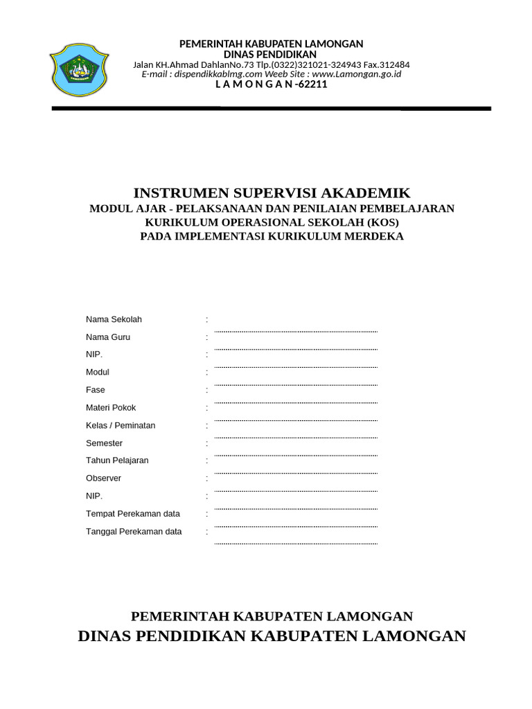 A01 Instrumen Modul Ajar Ikm | PDF
